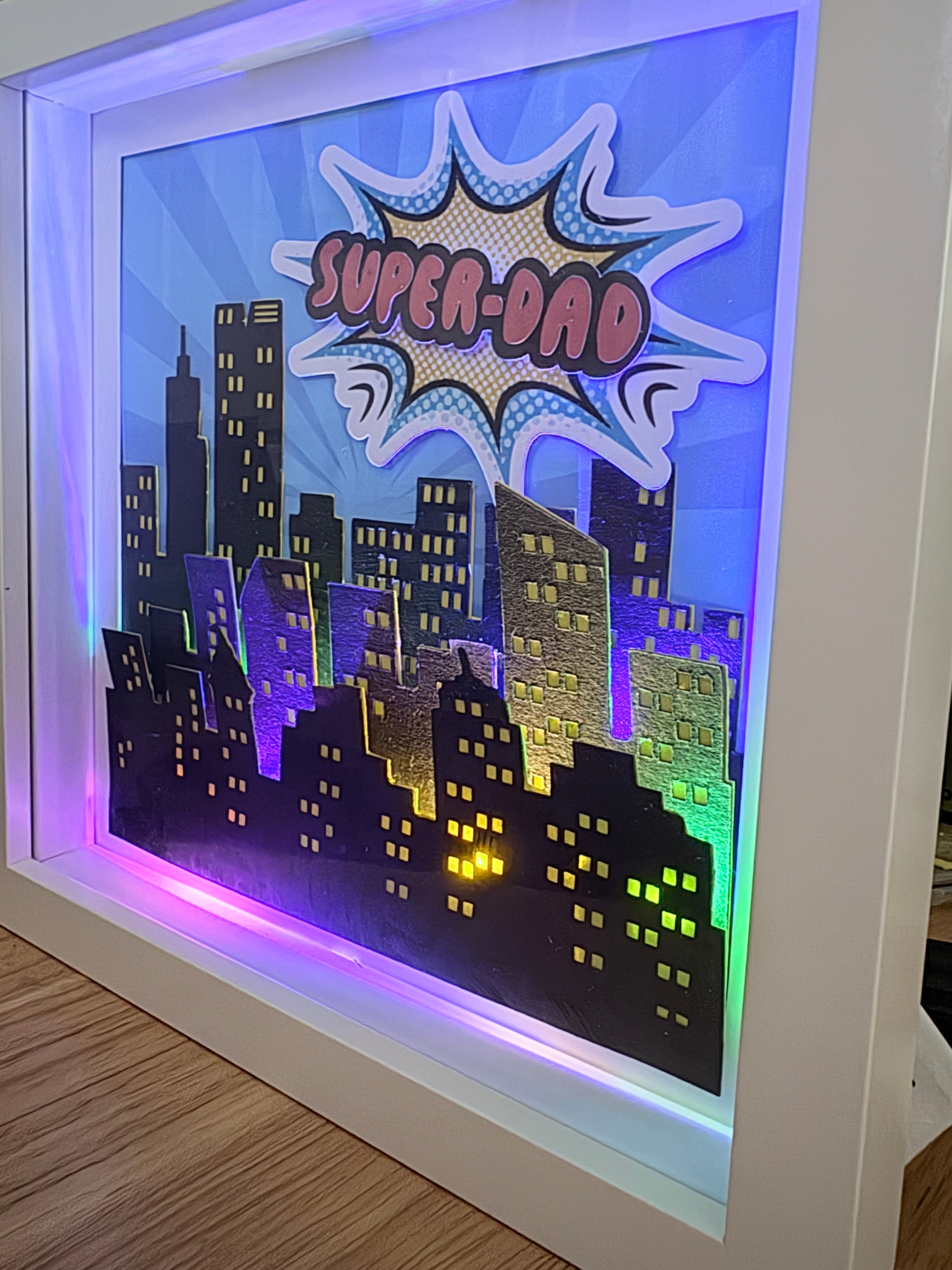 Personalised Superhero Light-Up Shadow Box Frame – The Craft Room UK